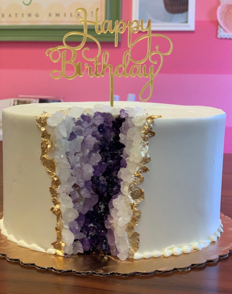 Geode Birthday Cake - Sassy Cakes Naples Custom Cakes
