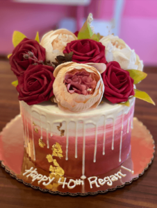 Burgundy and Roses - Sassy Cakes Naples Custom Cakes